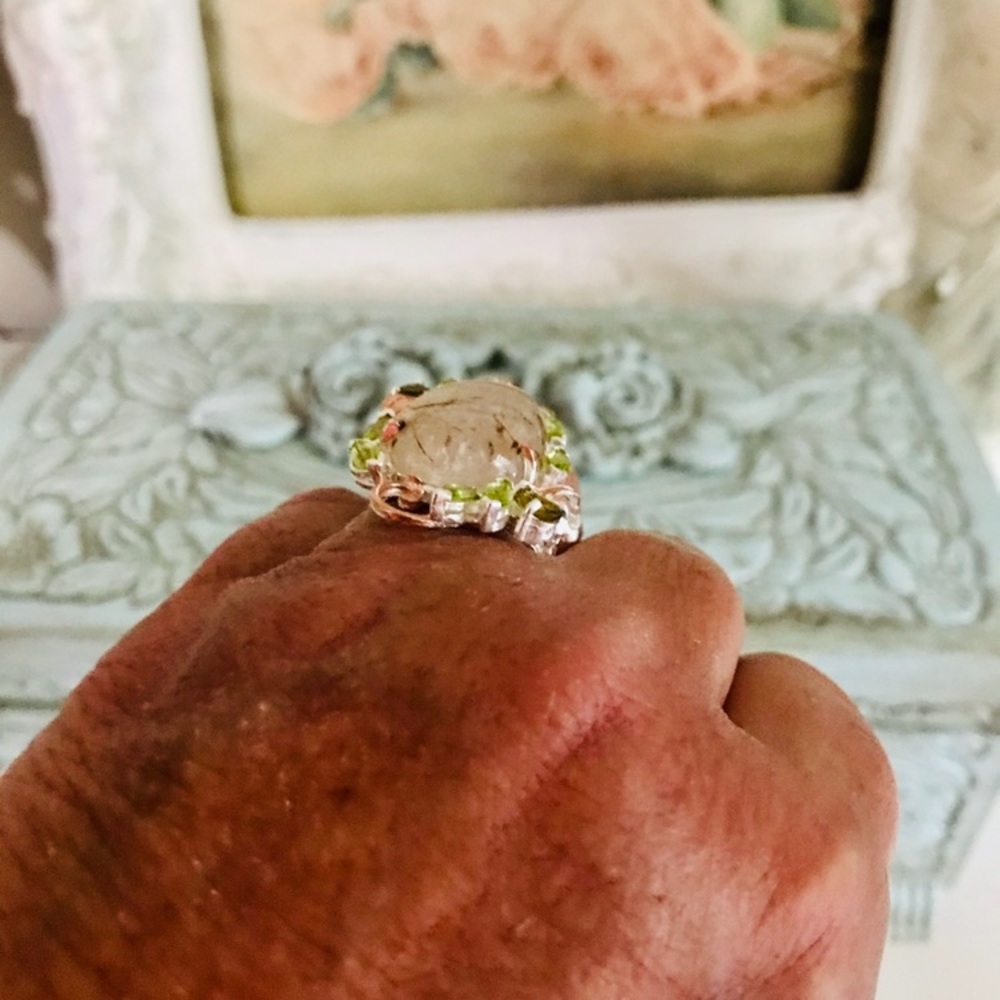 Authentic Rutilated Golden Hair Quartz Ring - Gem